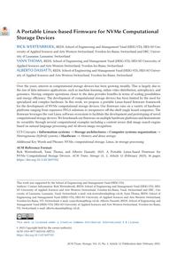 A portable linux-based firmware for NVMe computational storage devices